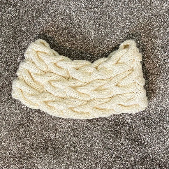 Hand Crafted | Accessories | Handmade Cable Knit Cream Cowl | Poshmark